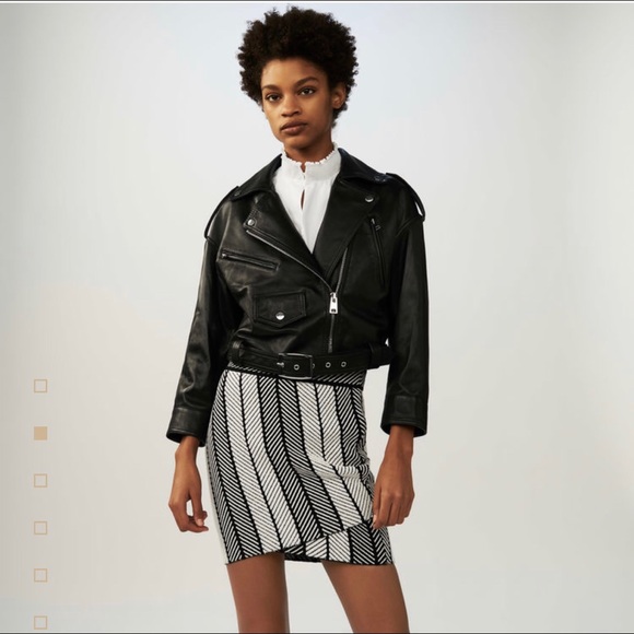 Maje | Jackets & Coats | Maje Cropped Leather Biker Jacket | Poshmark